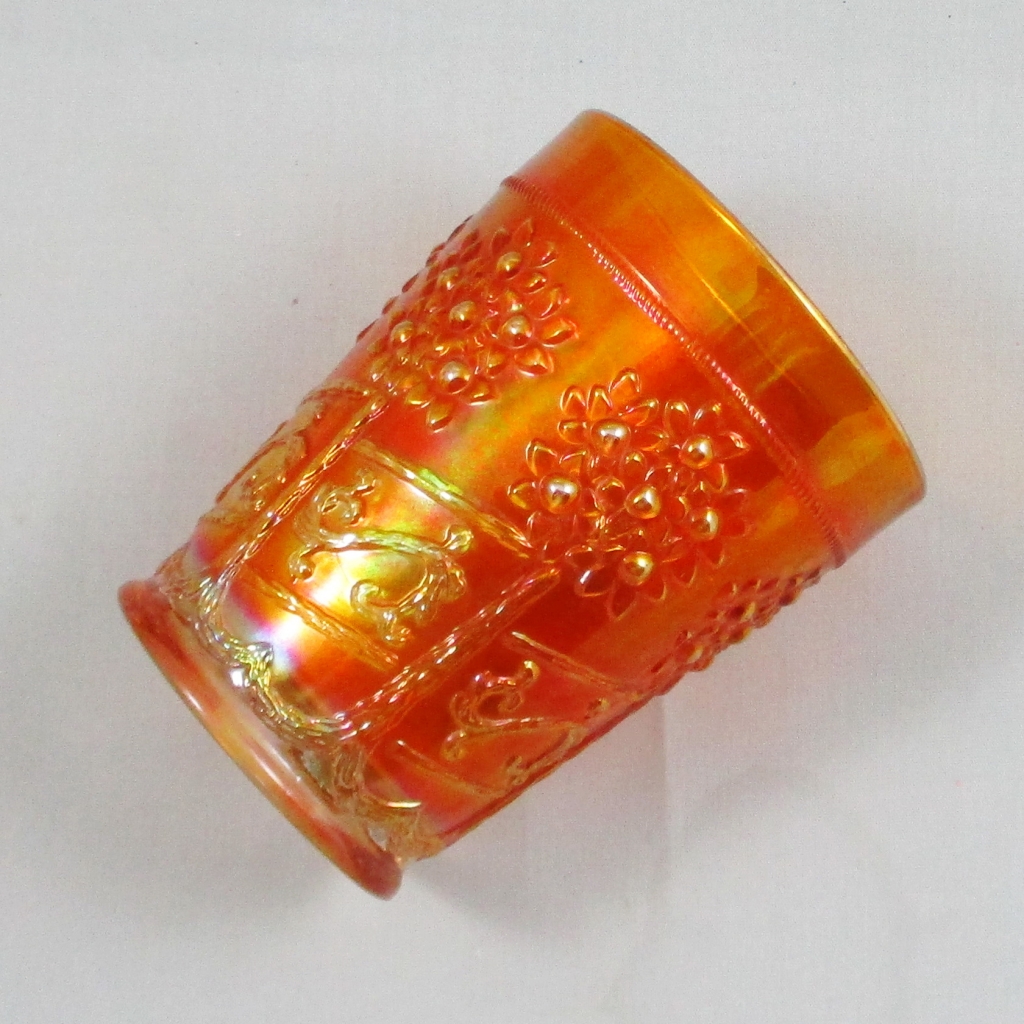 Antique Fenton Orange Tree Orchard Pumpkin Marigold Carnival Glass ...