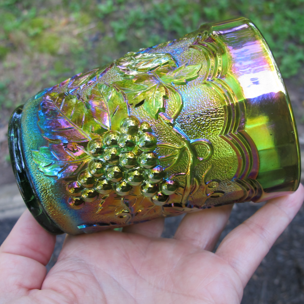 Antique Imperial Green Imperial Grape Carnival Glass Tumbler – Carnival ...