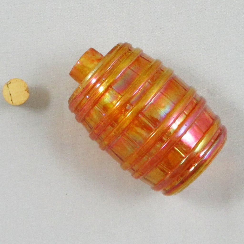 Antique Imperial Marigold Little Barrel Carnival Glass Novelty Bottle ...