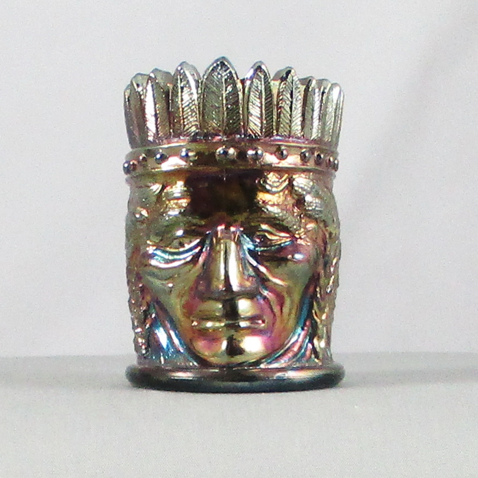 St. Clair Red Indian Head Carnival Glass Toothpick Holder Limited ...