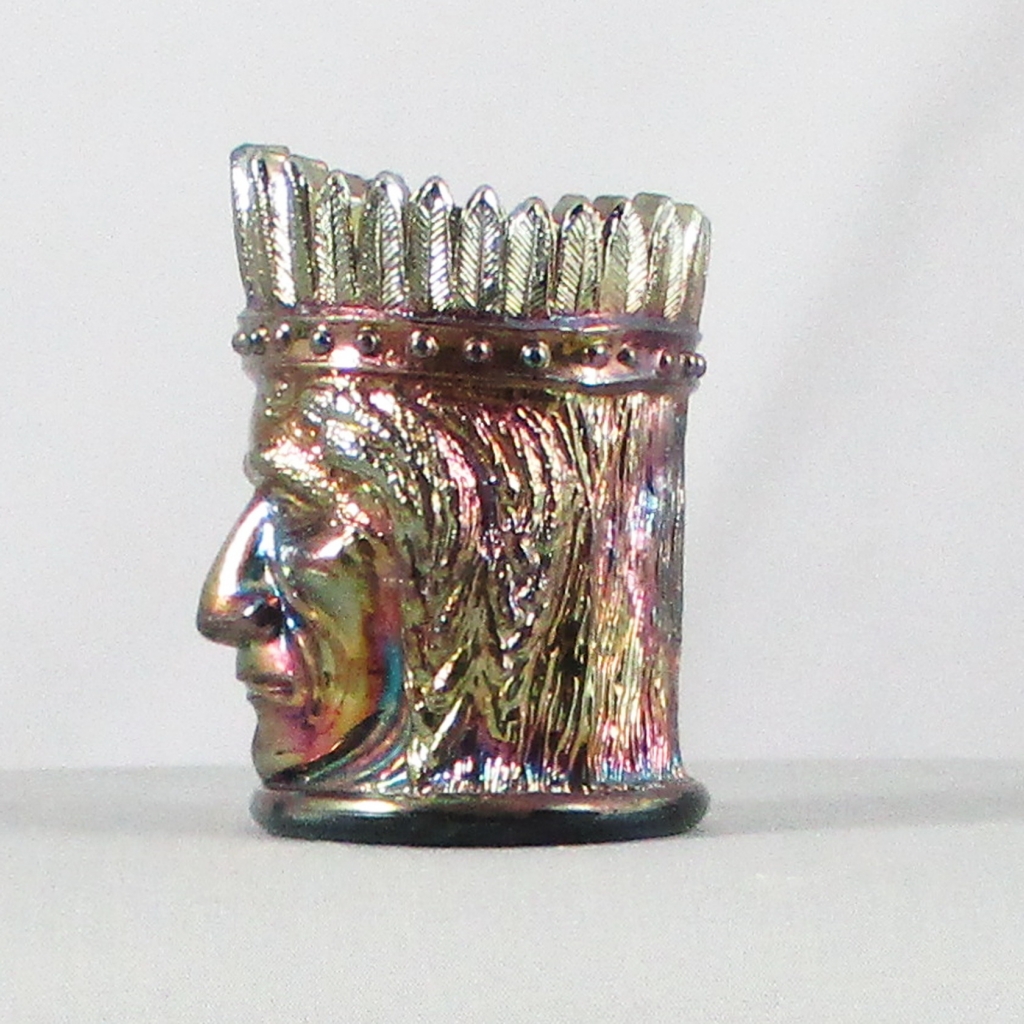 St. Clair Cobalt Blue Indian Head Carnival Glass Toothpick Holder ...