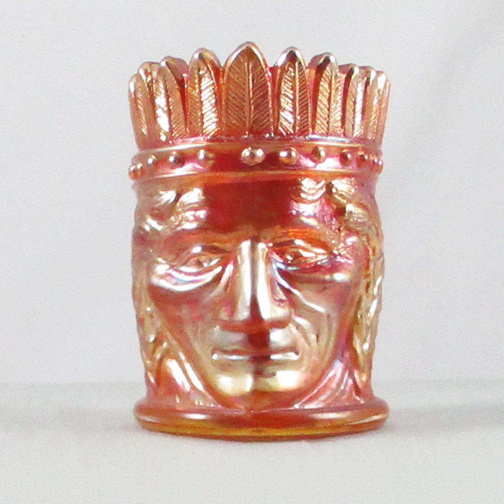 St. Clair Marigold Indian Head Carnival Glass Toothpick Holder Limited ...