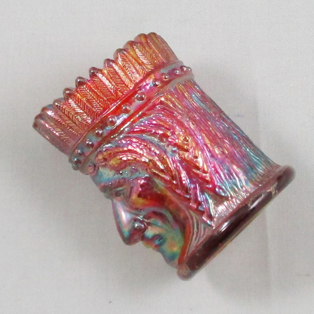 St. Clair Red Indian Head Carnival Glass Toothpick Holder Limited ...