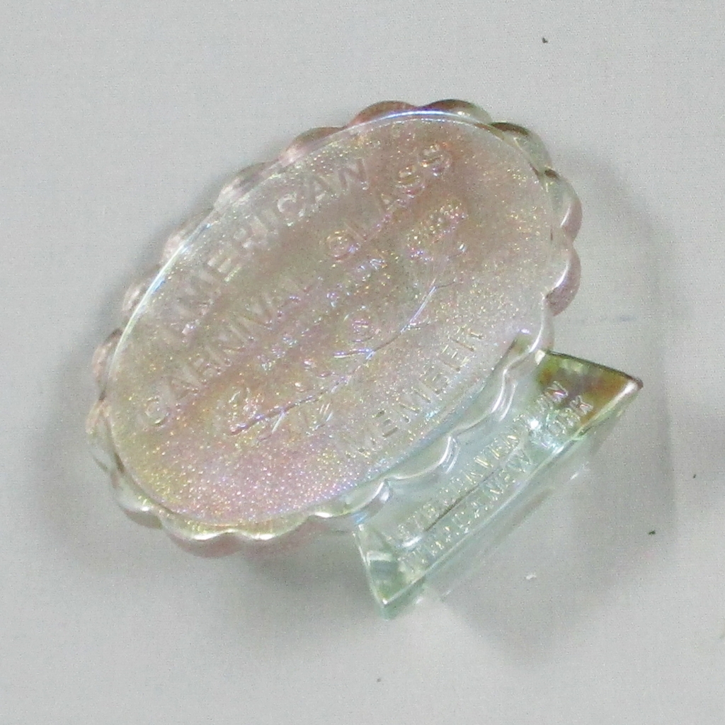 Fenton Ice Blue Member Plaque Carnival Glass Paperweight Limited ...