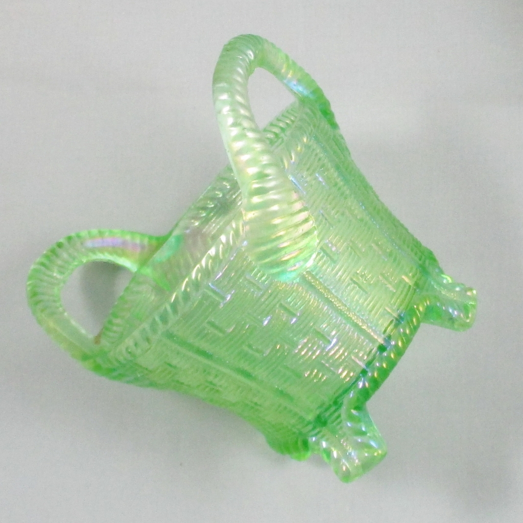 Antique Northwood Ice Green Carnival Glass Bushel Basket – Carnival Glass