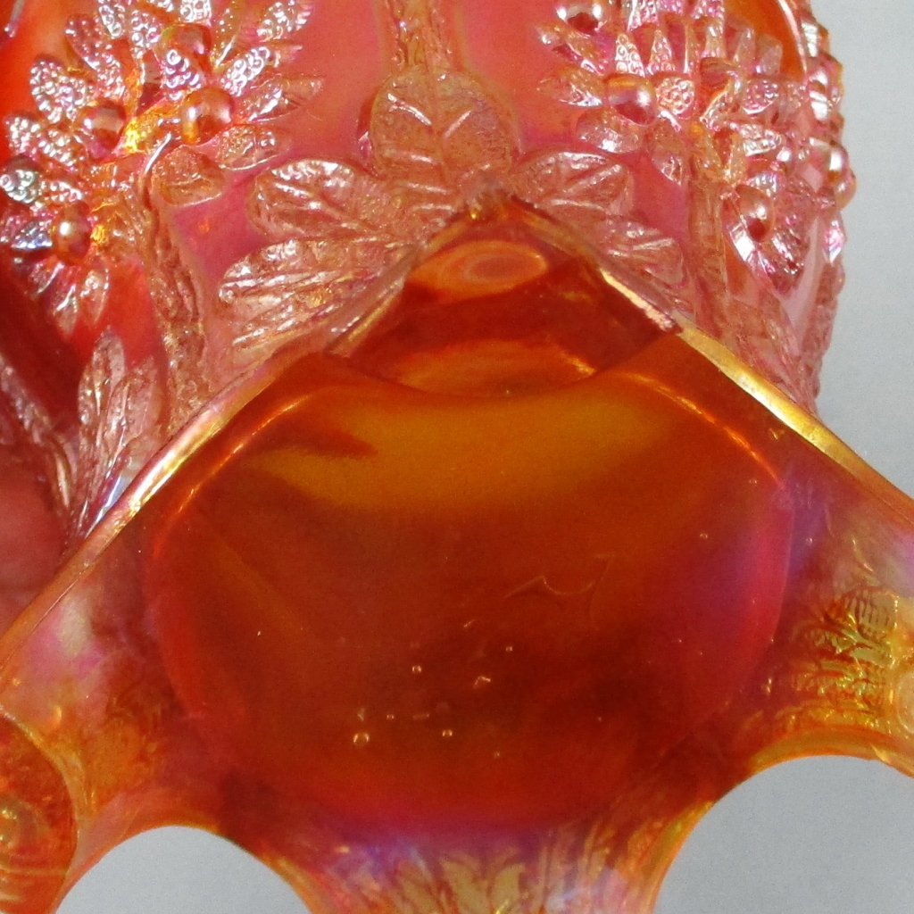 Antique Fenton Orange Tree Marigold Carnival Glass Sugar Bowl w Lid ...