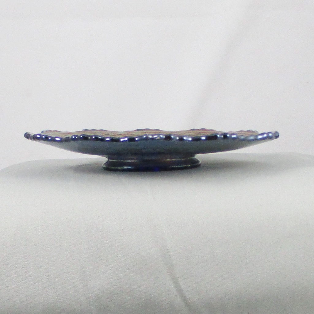 Antique Fenton Blue Persian Medallion Carnival Glass Small Plate ...