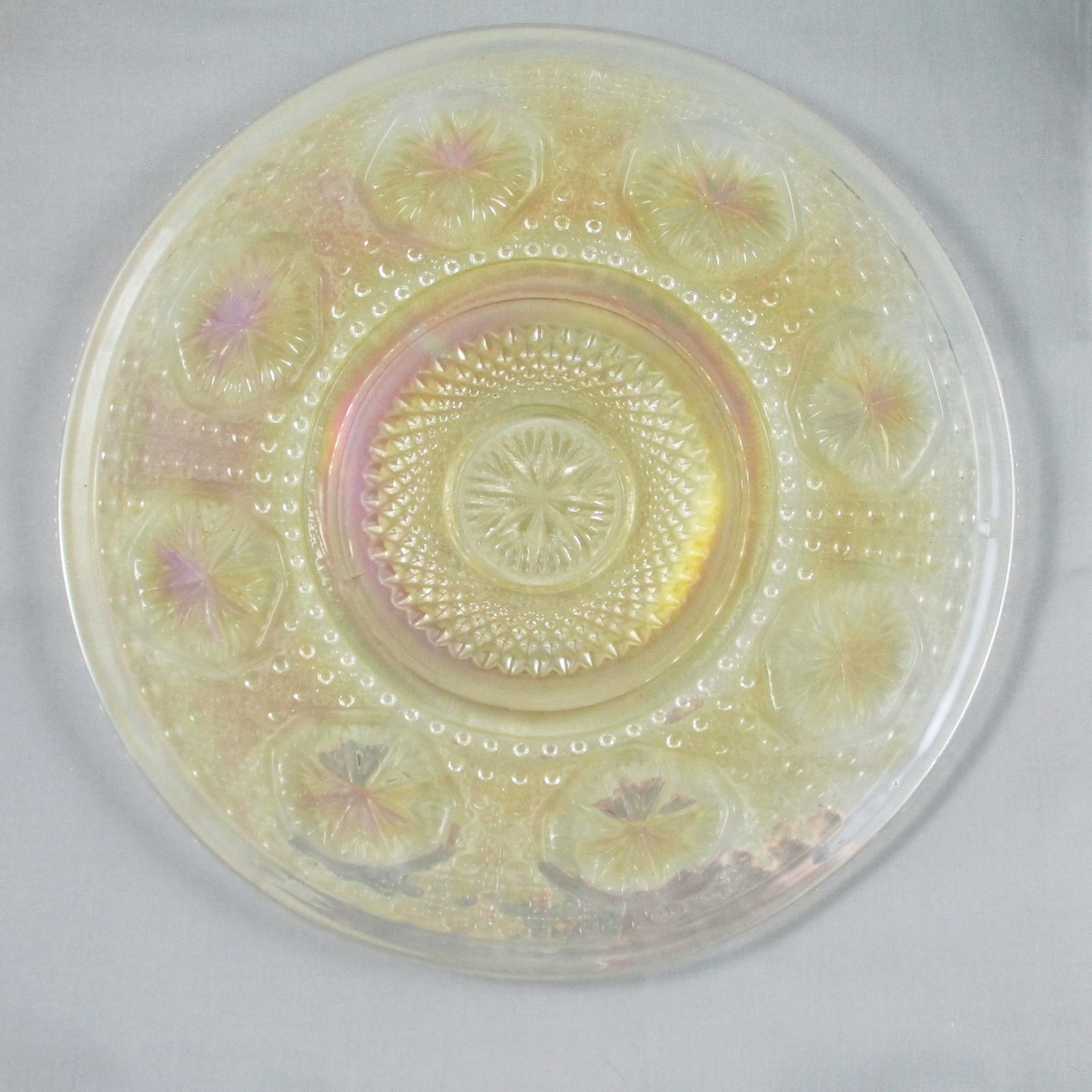 Antique Imperial Star Medallion Clambroth Carnival Glass Plate ...