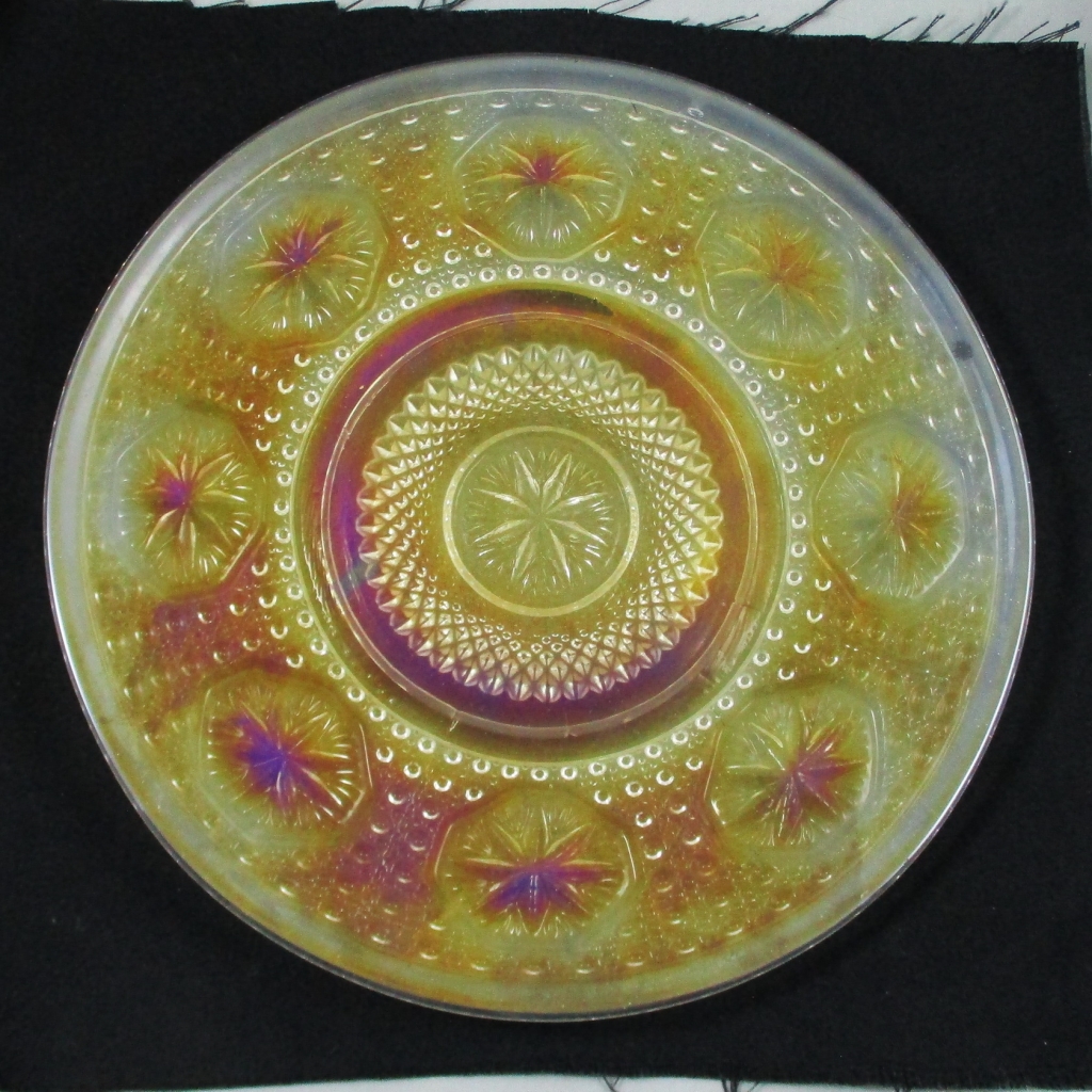 Antique Imperial Star Medallion Clambroth Carnival Glass Plate ...