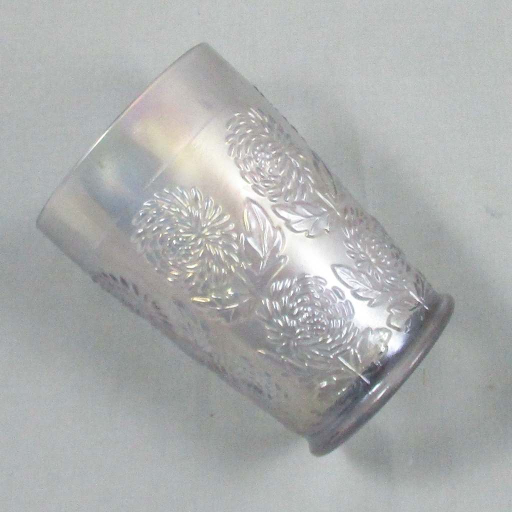 Antique Fenton Ten Mums White Carnival Glass Tumbler – Carnival Glass