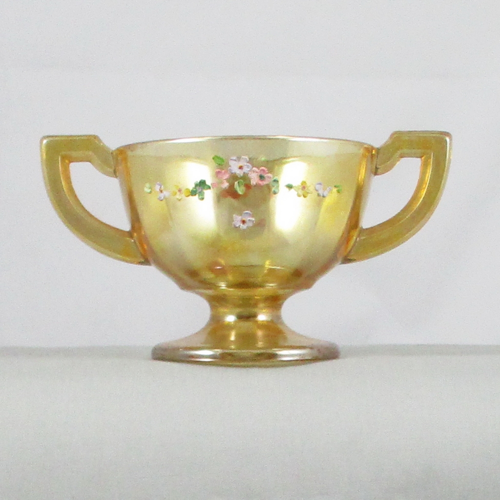 Antique Westmoreland Cairo aka Orphan Annie Hand Painted Marigold ...