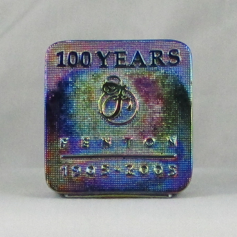 Fenton Black Amethyst FENTON 100th Anniversary Carnival Glass Logo ...