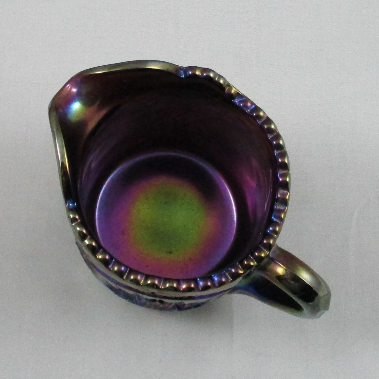 Antique Imperial Purple Hobstar Carnival Glass Creamer – Carnival Glass