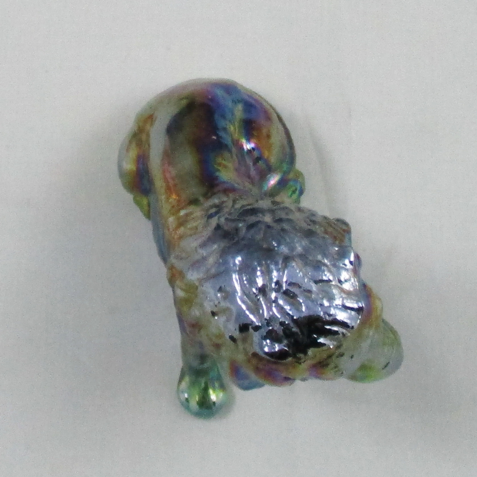Mosser Green Carnival Glass Lion Figurine / Paperweight Animal ...