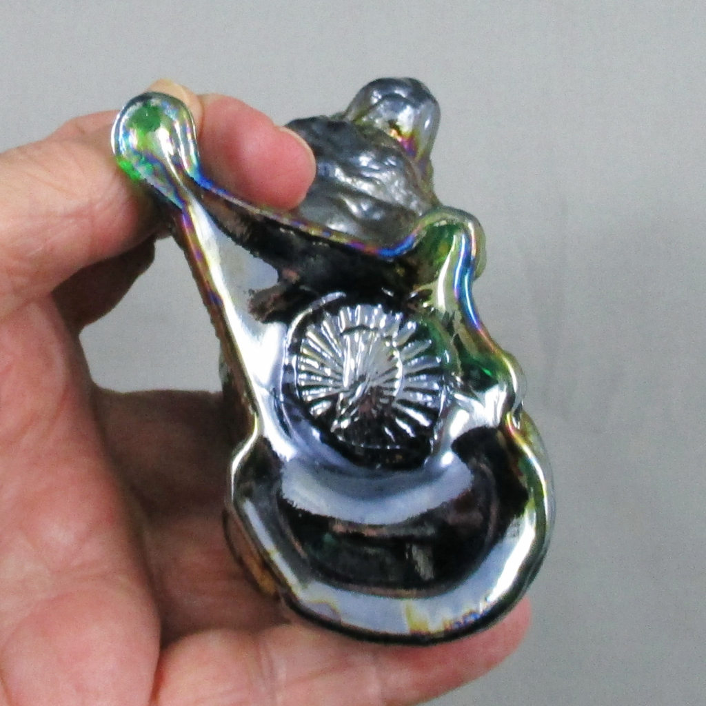 Mosser Green Carnival Glass Lion Figurine / Paperweight Animal ...