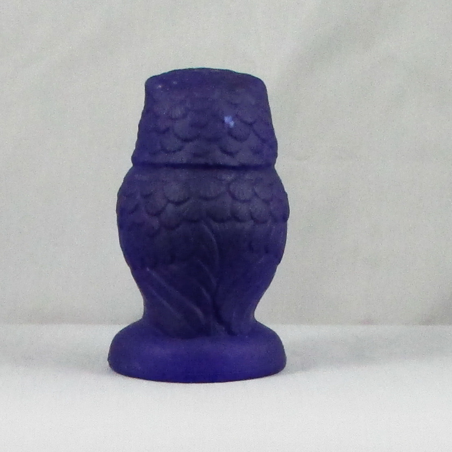 Summit Crystal Art Glass Satin Cobalt Blue Owl Paperweight Animal ...