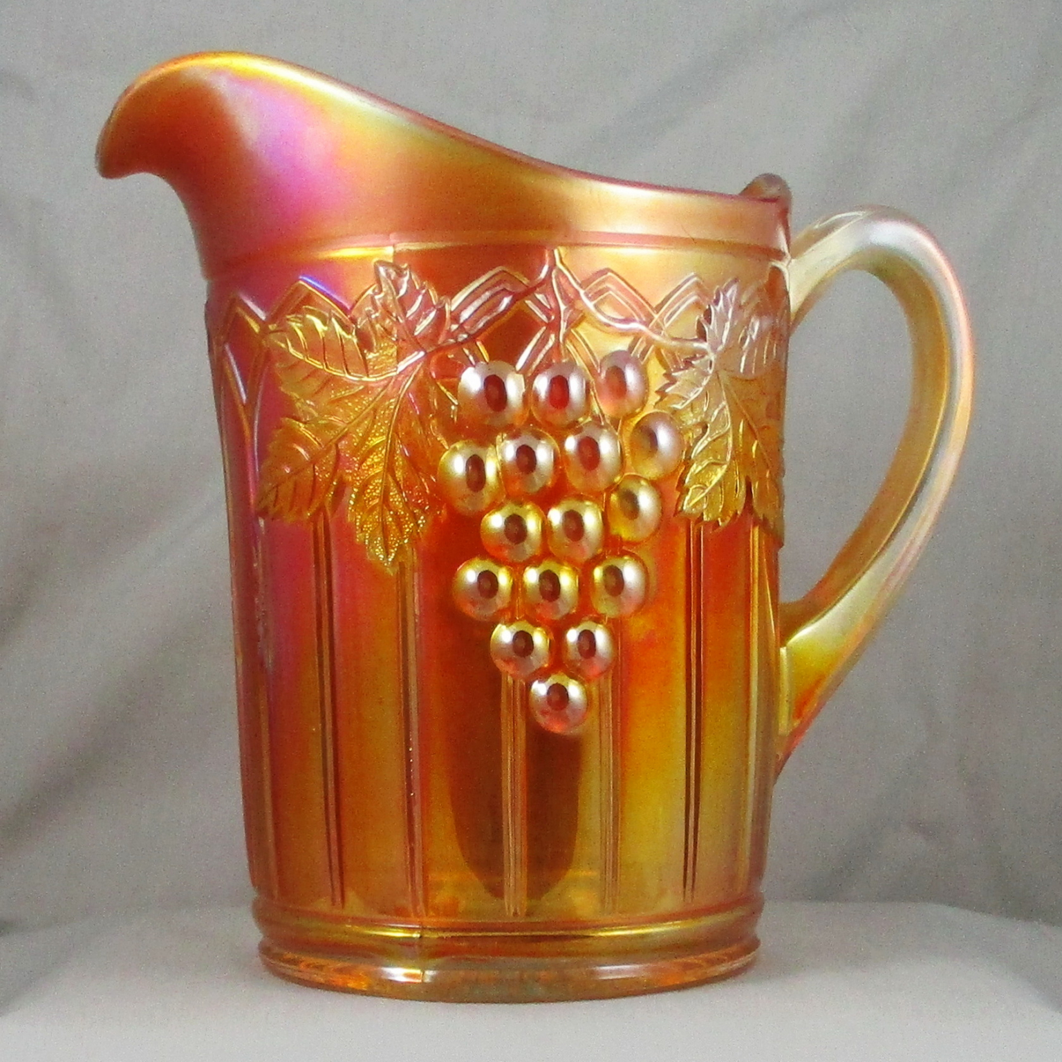 Antique Northwood Marigold Grape & Gothic Arches Carnival Glass Water ...