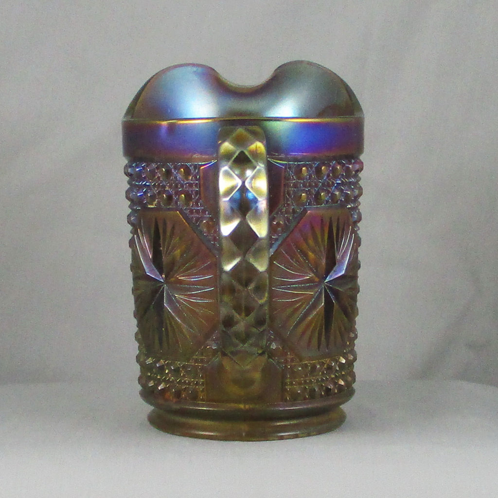 Antique Imperial Star Medallion Smoke Carnival Glass Milk Pitcher ...
