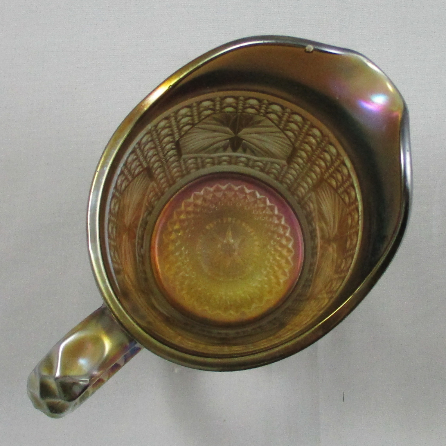 Antique Imperial Star Medallion Smoke Carnival Glass Milk Pitcher ...