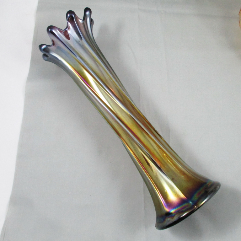 Antique Dugan Wide Rib Purple Carnival Glass Vase – Carnival Glass