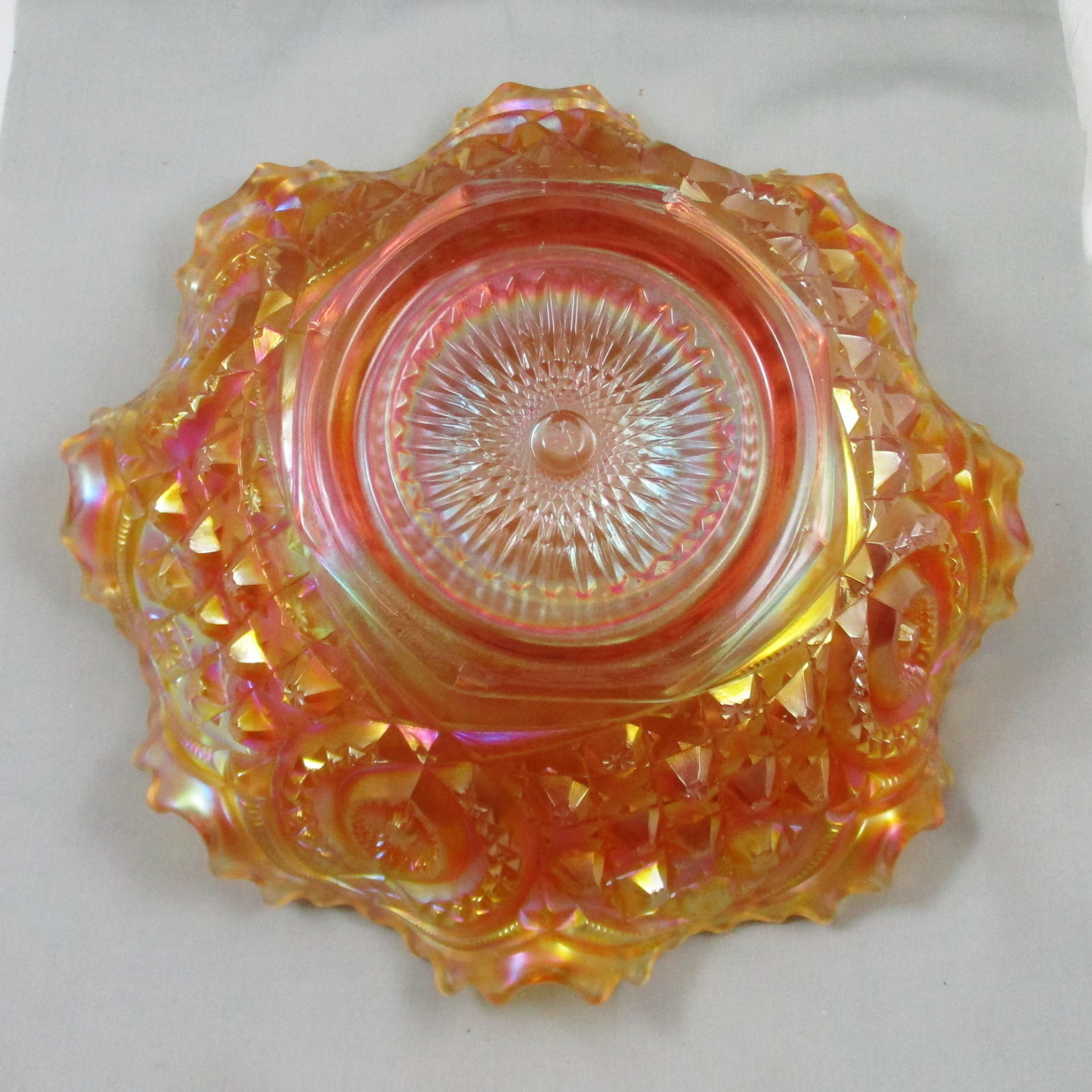 Antique Northwood Memphis Marigold Carnival Glass 8 piece Fruit Set ...